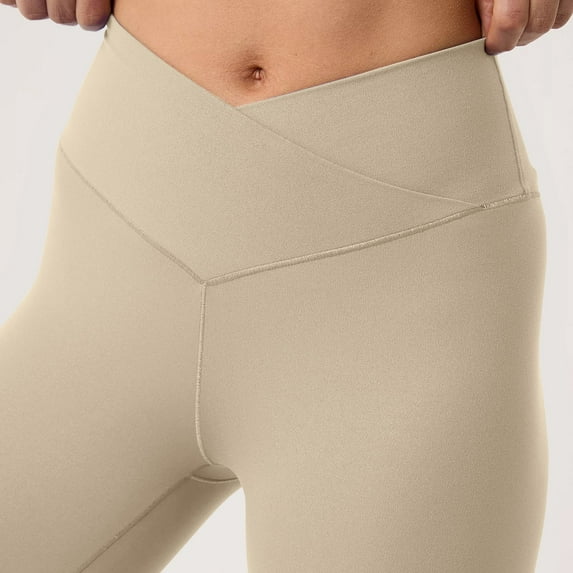 Flare Leggings for Women High Waisted V Cross Yoga Pants Tummy Control ...