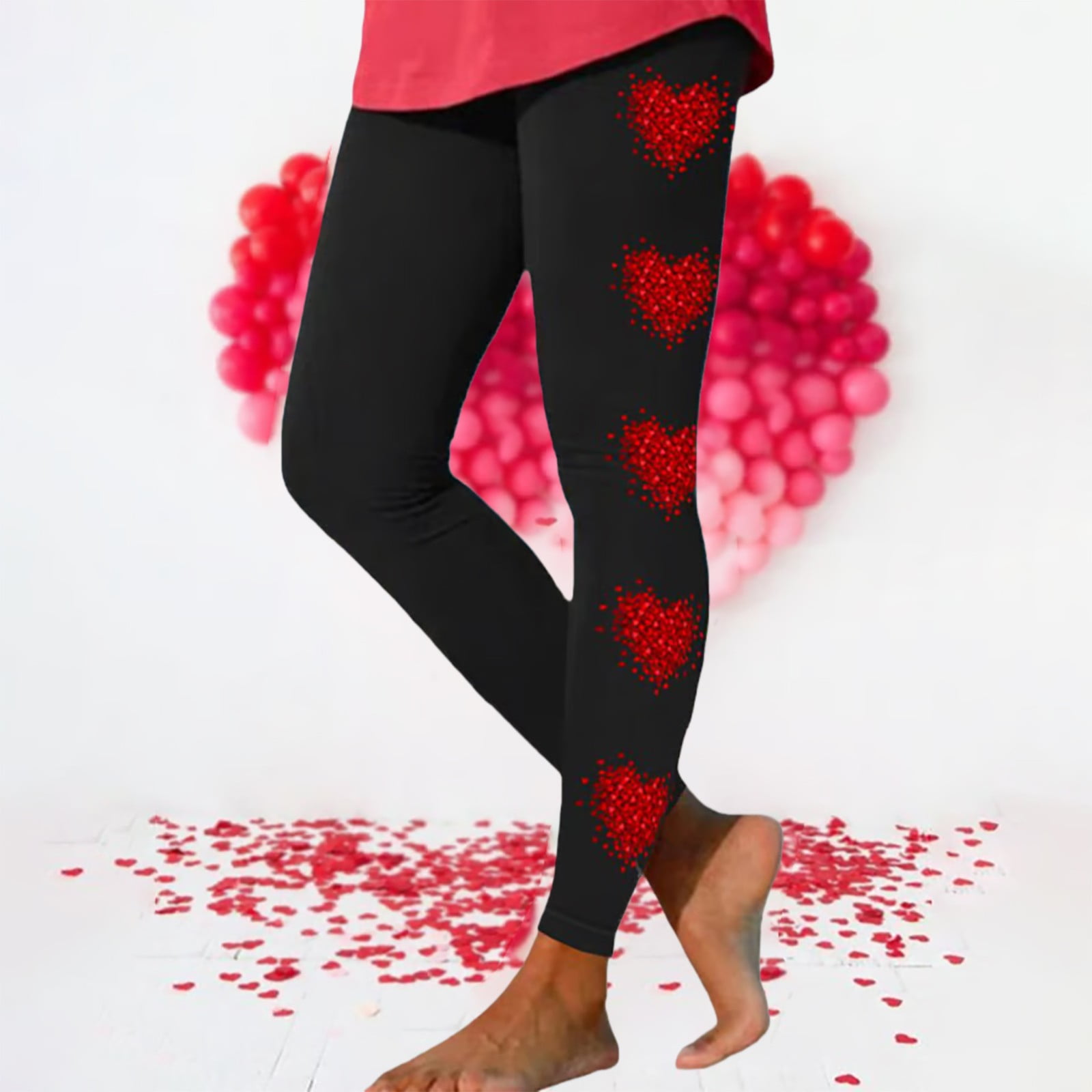 Flare Leggings for Women High Waisted Valentines Day Tummy Control Soft ...