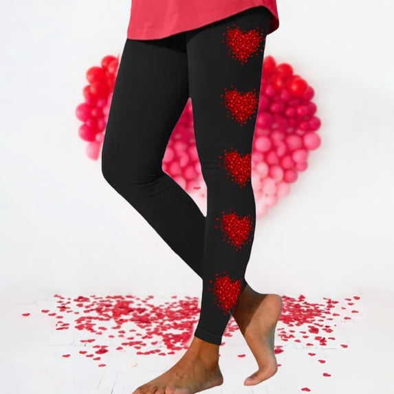 Flare Leggings for Women High Waisted Valentines Day Tummy Control Soft ...