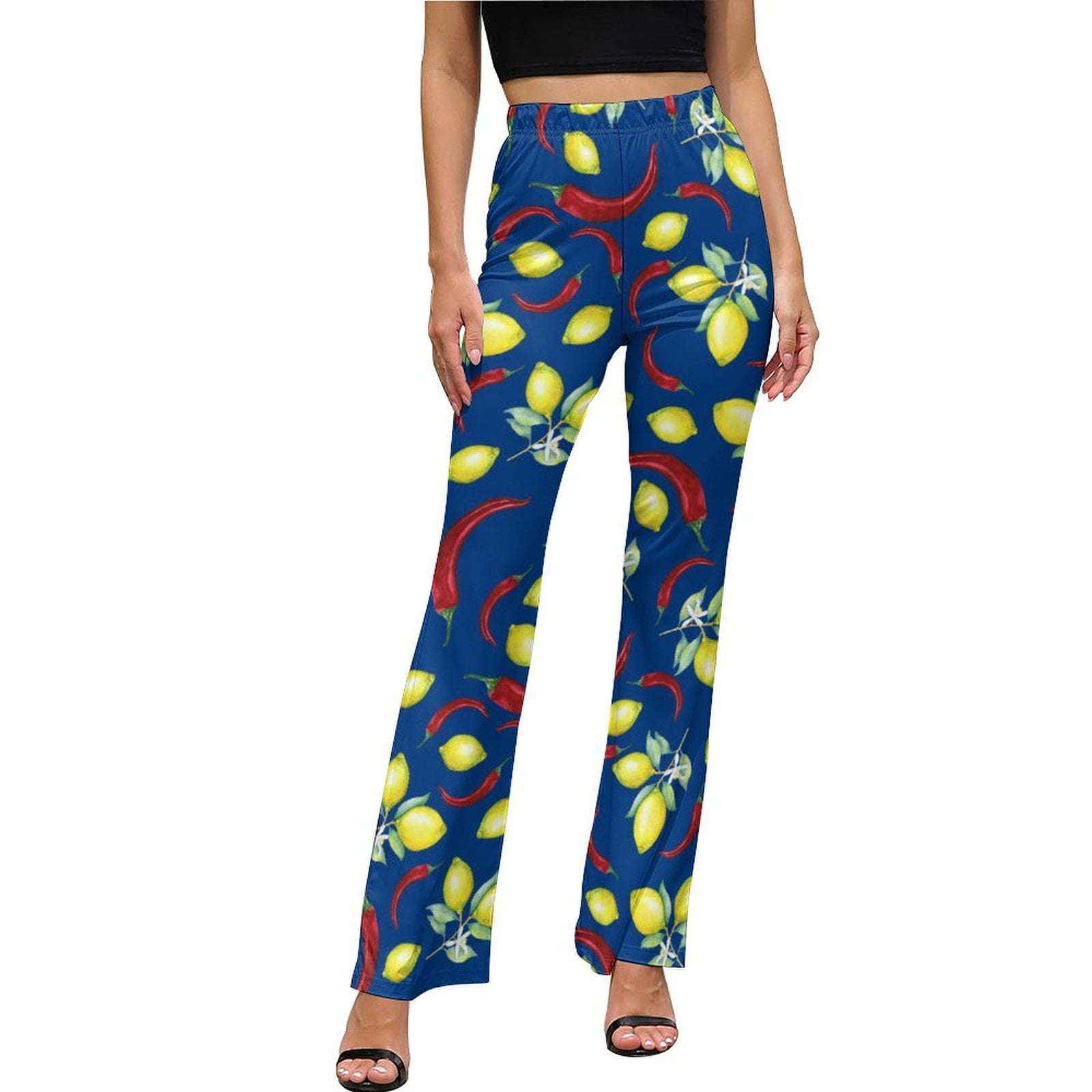 Flare Leggings for Women Lemons And Chili High - Waisted Tummy Control ...