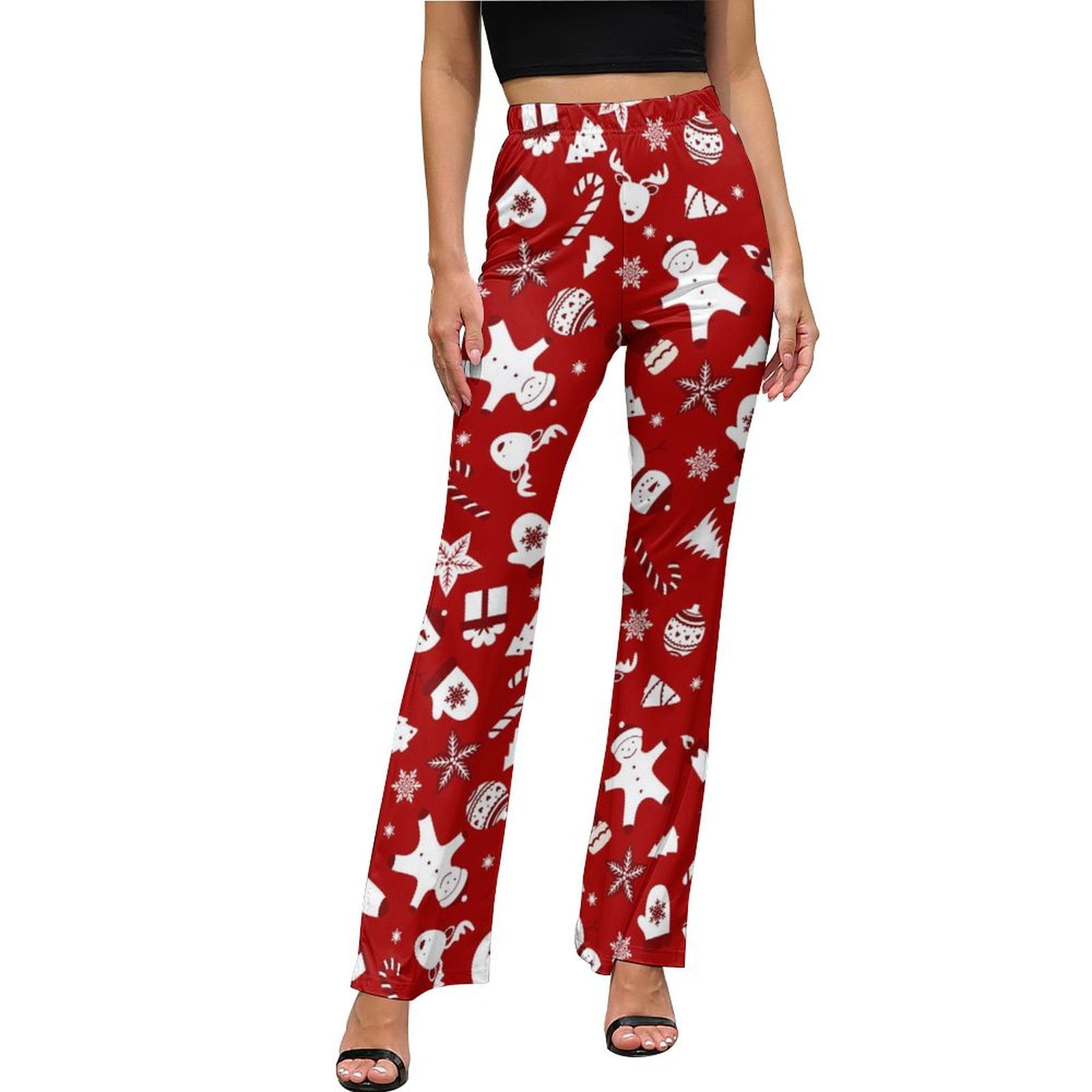 Flare Leggings for Women Red Christmas Cheer. High - Waisted Tummy ...