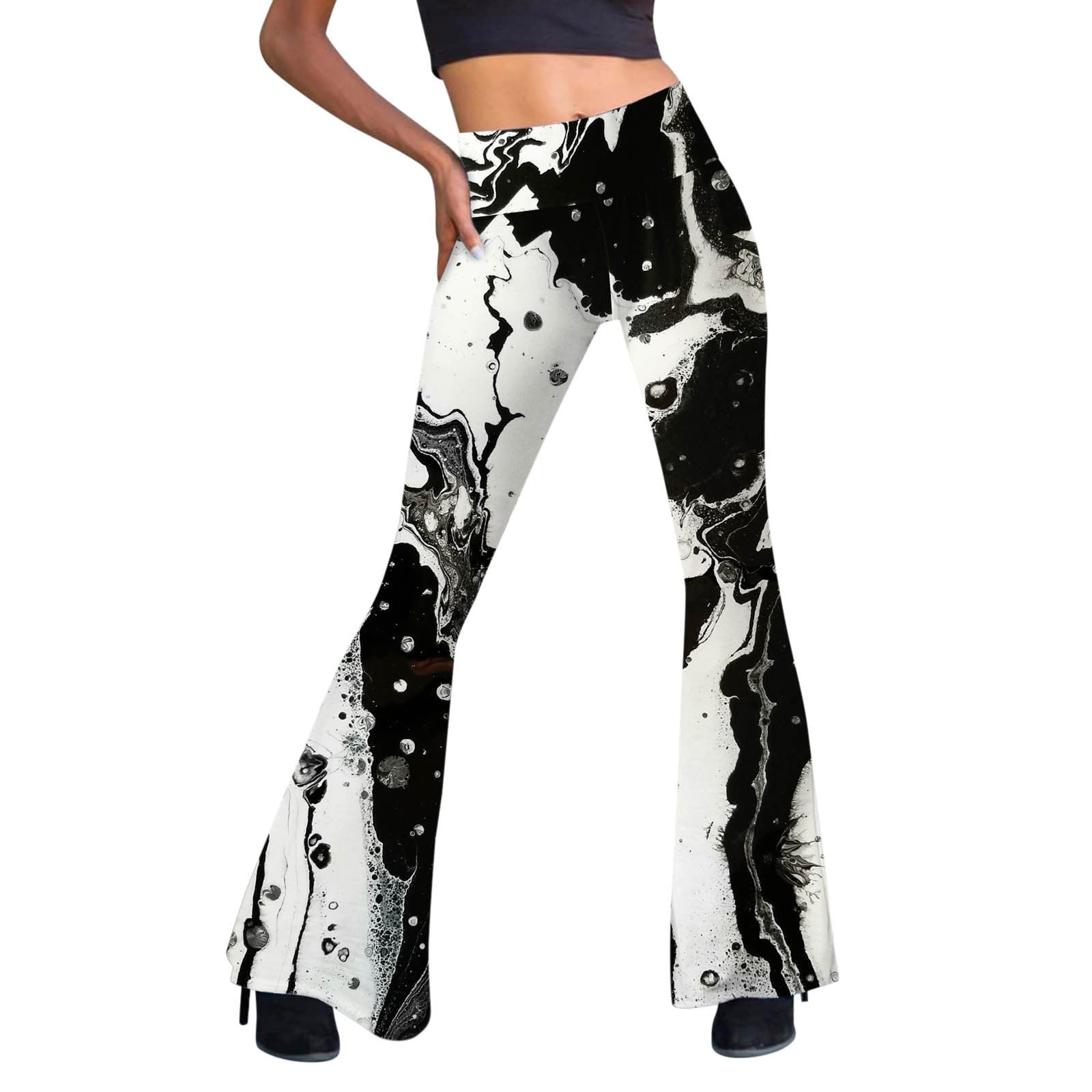 Flare Pants for Women -70s Wide Leg Flair Leggings Disco Festival ...