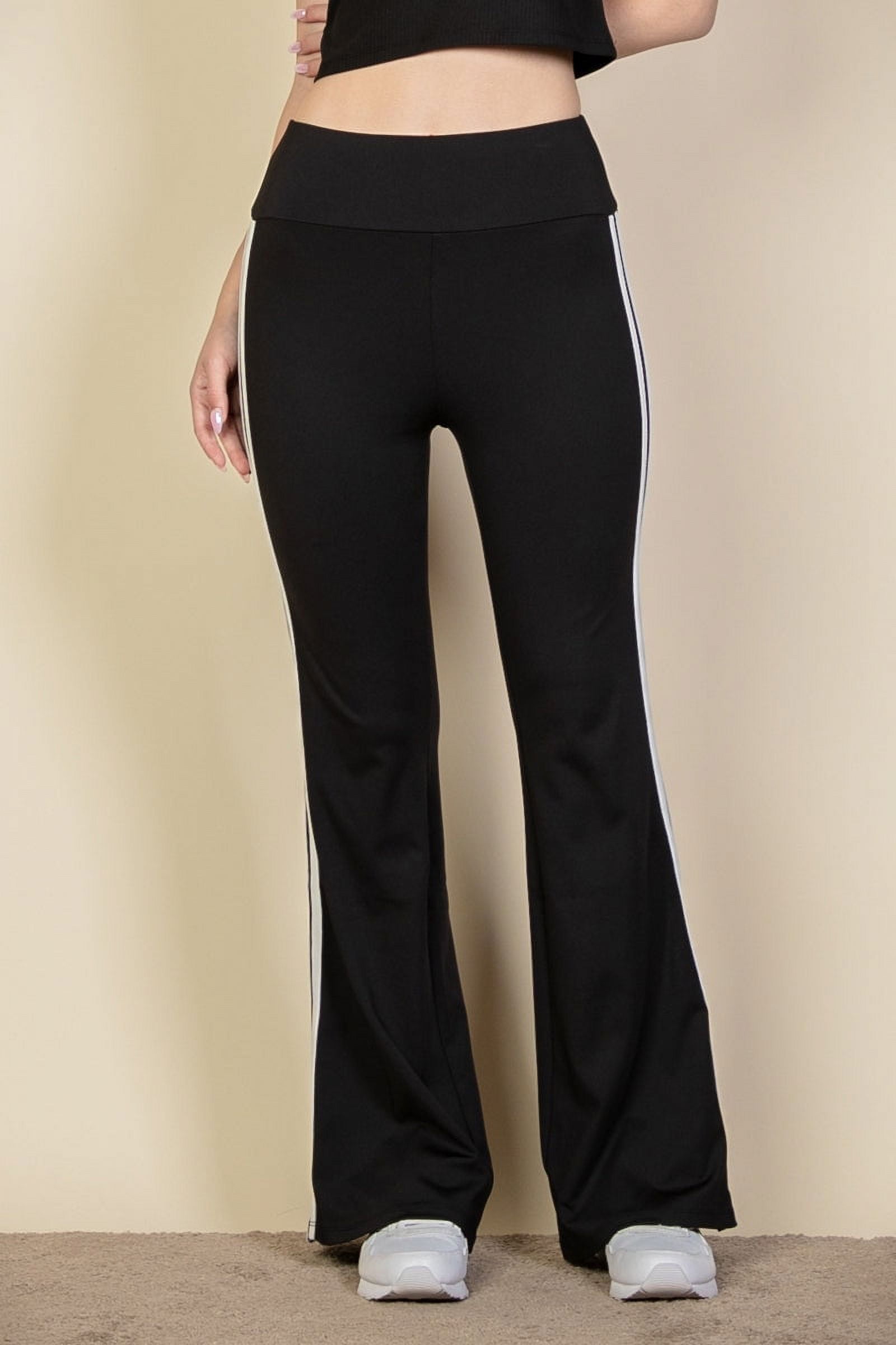 Flare Pants with Contrasting Side Stripes - Walmart.com