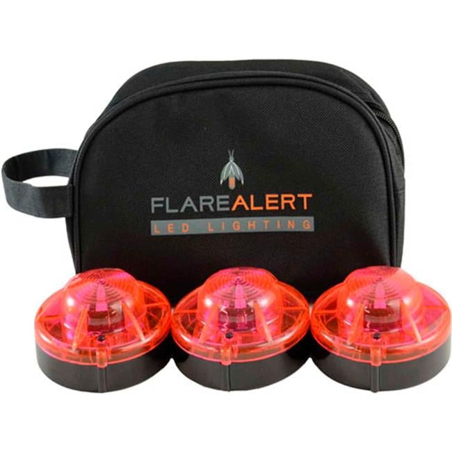 FlareAlert Pro Battery Powered LED Emergency 3 Beacon Kit, Red ...