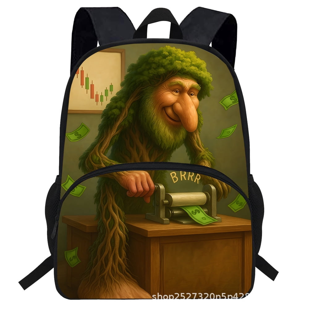 FlareFable 15.4" Italian Brainrot Design Cartoon Student Backpack ...