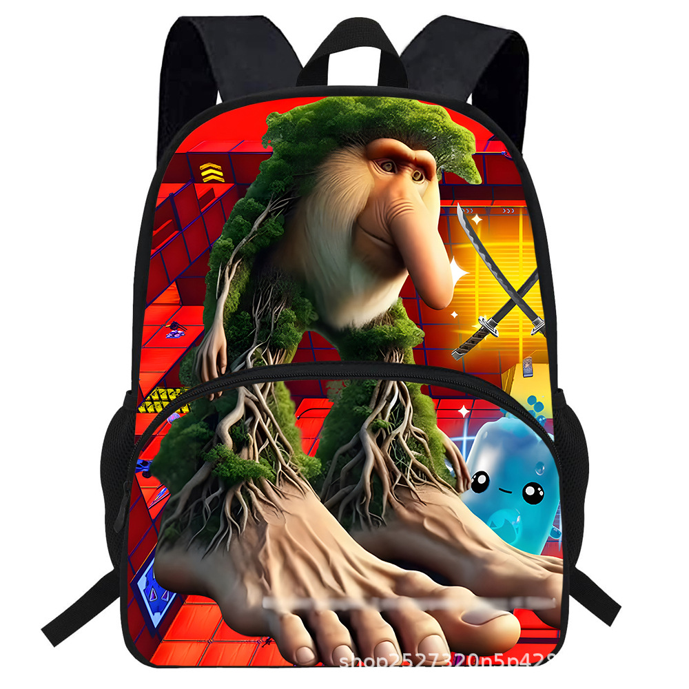 FlareFable 15.4" Italian Brainrot Design Cartoon Student Backpack ...
