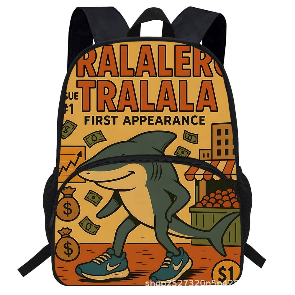 FlareFable 15.4" Italian Brainrot Design Cartoon Student Backpack ...