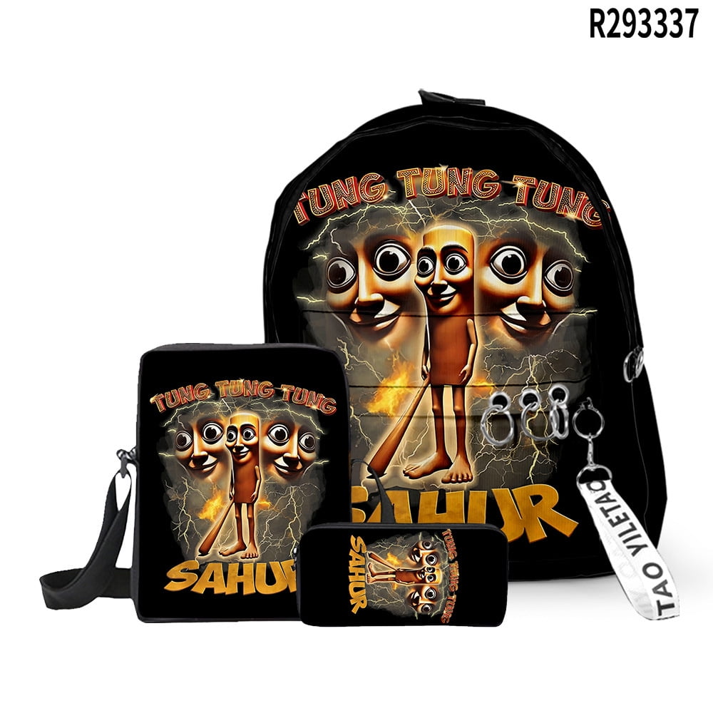 FlareFable 15.75" Italian Brainrot Theme Backpack Set, Versatile 3Pcs ...