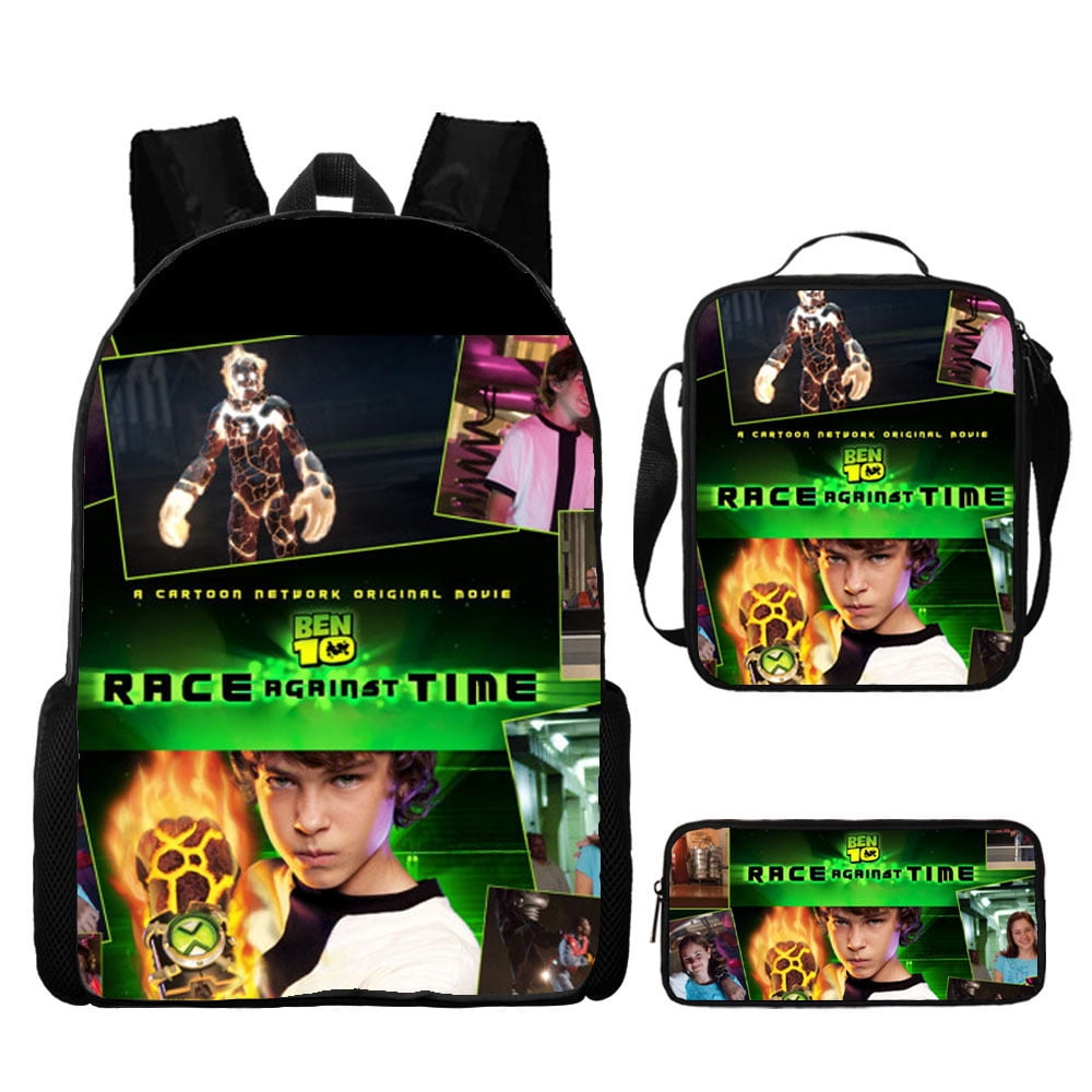 FlareFable 16.54" Anime Ben 10 Backpack Set, Versatile 3Pcs Ben 10 ...