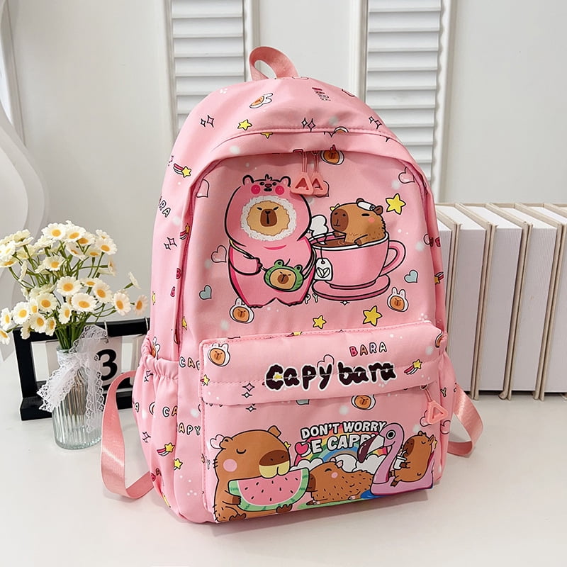 FlareFable 16.54" Cartoon Capybara Student Backpack, Capybara Back to ...