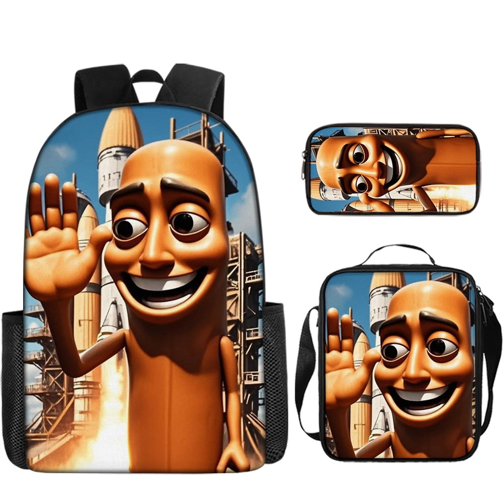 FlareFable 16.54" Italian Brainrot Design Cartoon Student Backpack ...