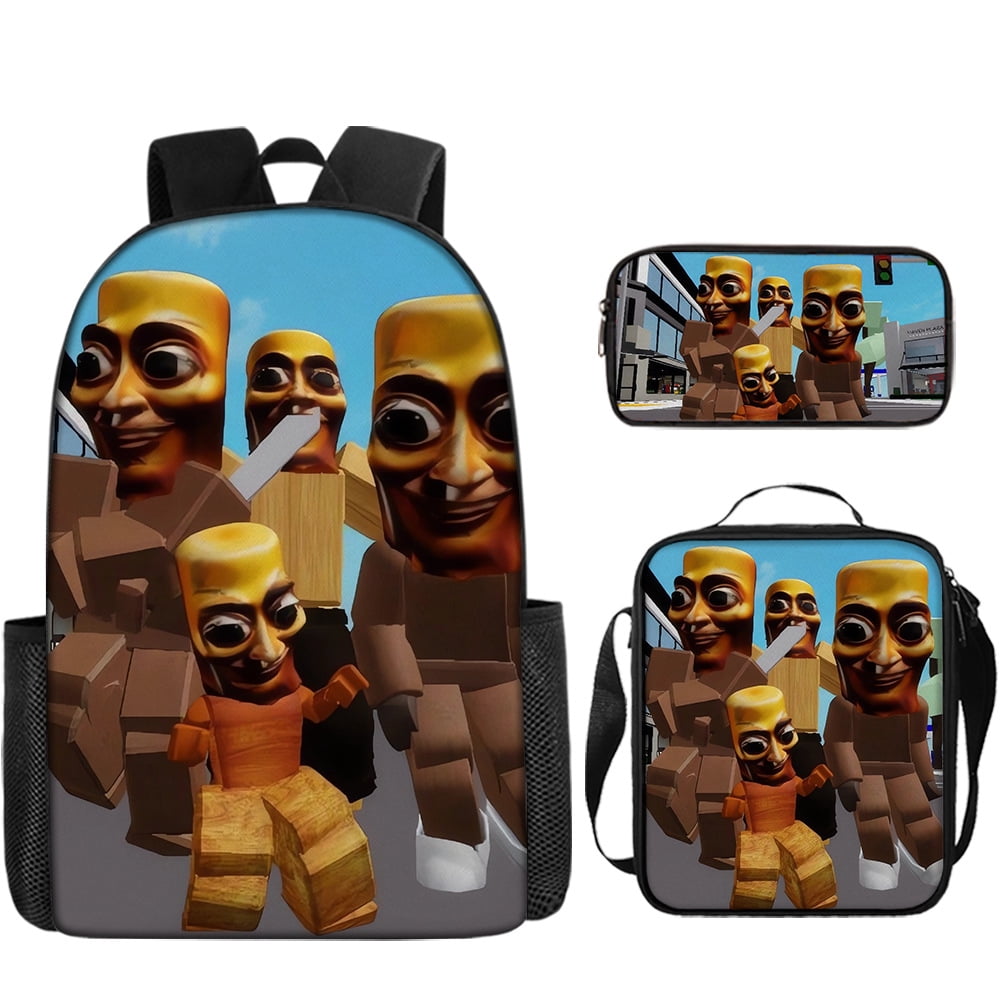 FlareFable 16.54" Italian Brainrot Design Cartoon Student Backpack Set ...