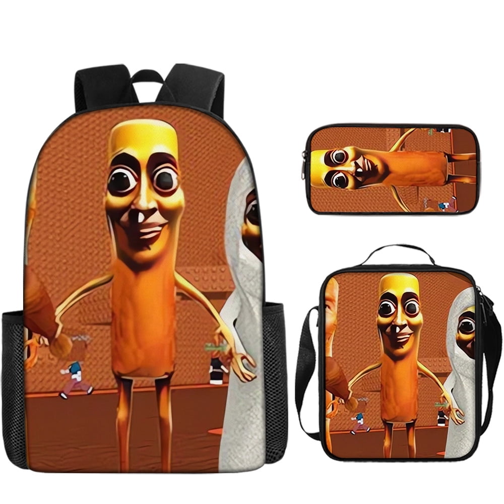 FlareFable 16.54" Italian Brainrot Design Cartoon Student Backpack Set ...