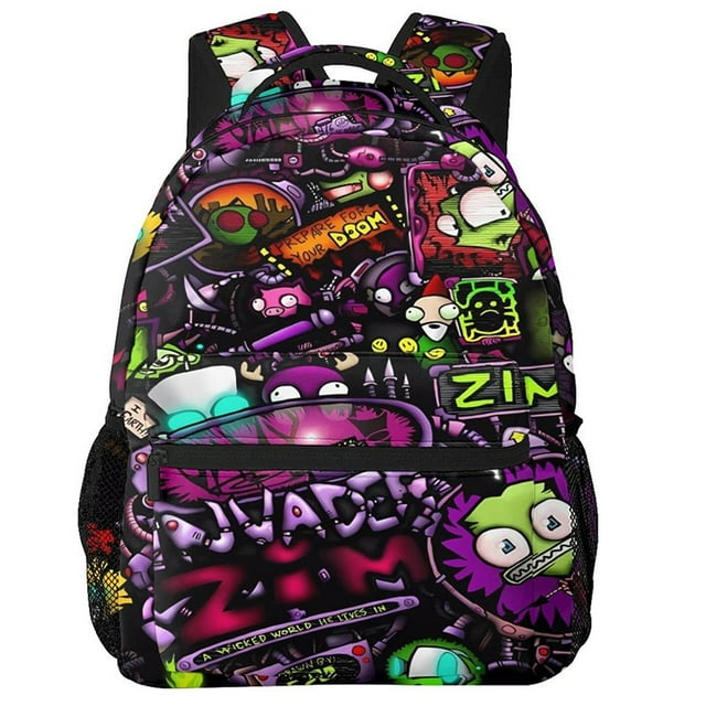 FlareFable 17.32" Invader Zim Student Backpack, CoolItalian Invader Zim ...