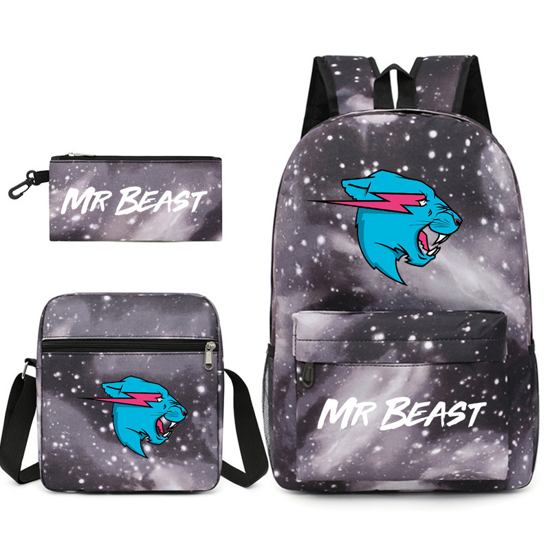 FlareFable 17.72" Mr Beast Design Student Backpack, 1Pcs Mr Beast Bag ...