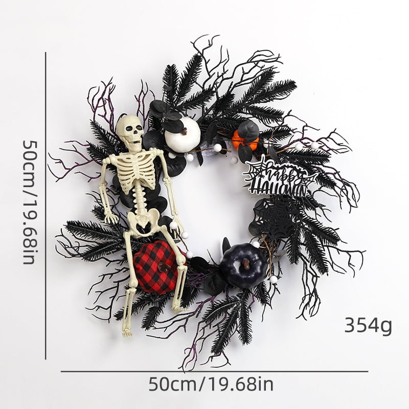 FlareFable 20" Flower Halloween Garlands, Spooky Garland with Skull and ...
