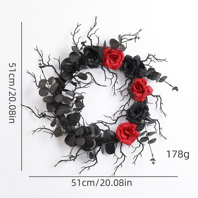 FlareFable 20" Flower Halloween Garlands, Spooky Garland with Skull and ...