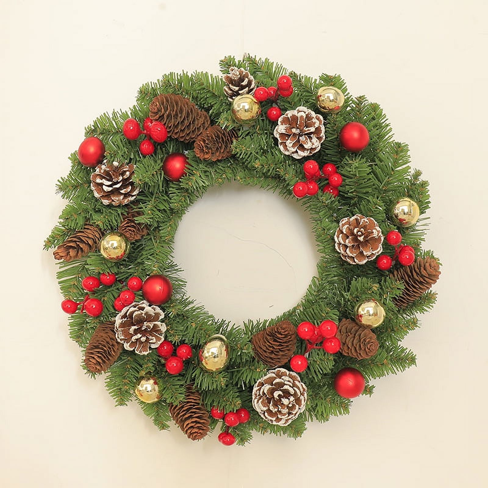 FlareFable 20" Realistic Christmas Wreaths for Front Door, Artificial ...