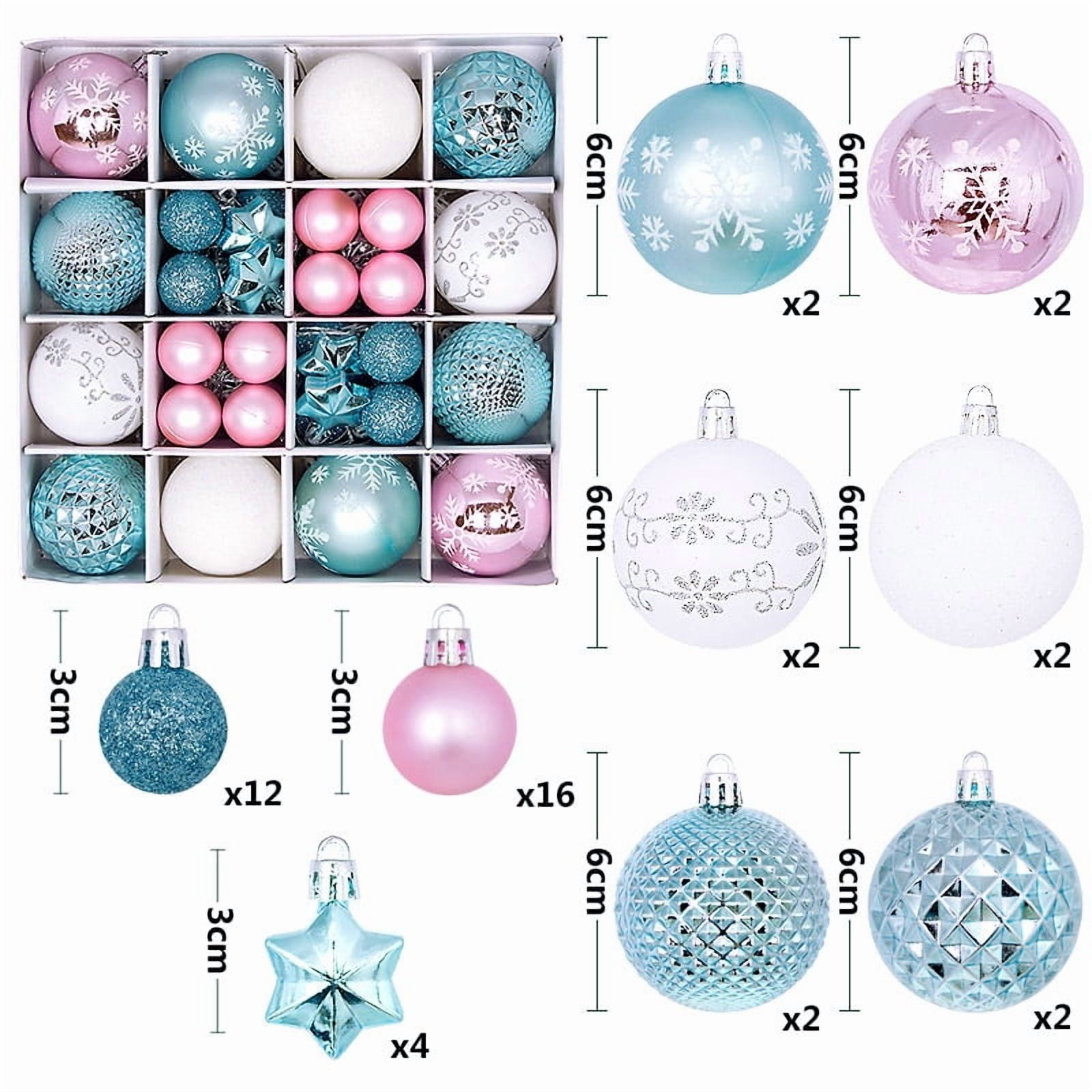 FlareFable 3" Retro Carving Christmas Tree Balls Hanging, Painting ...