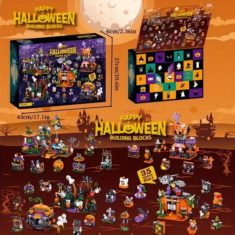 FlareFable 31-Day Halloween Advent Calendar 2025 Building Blocks, 6-in ...