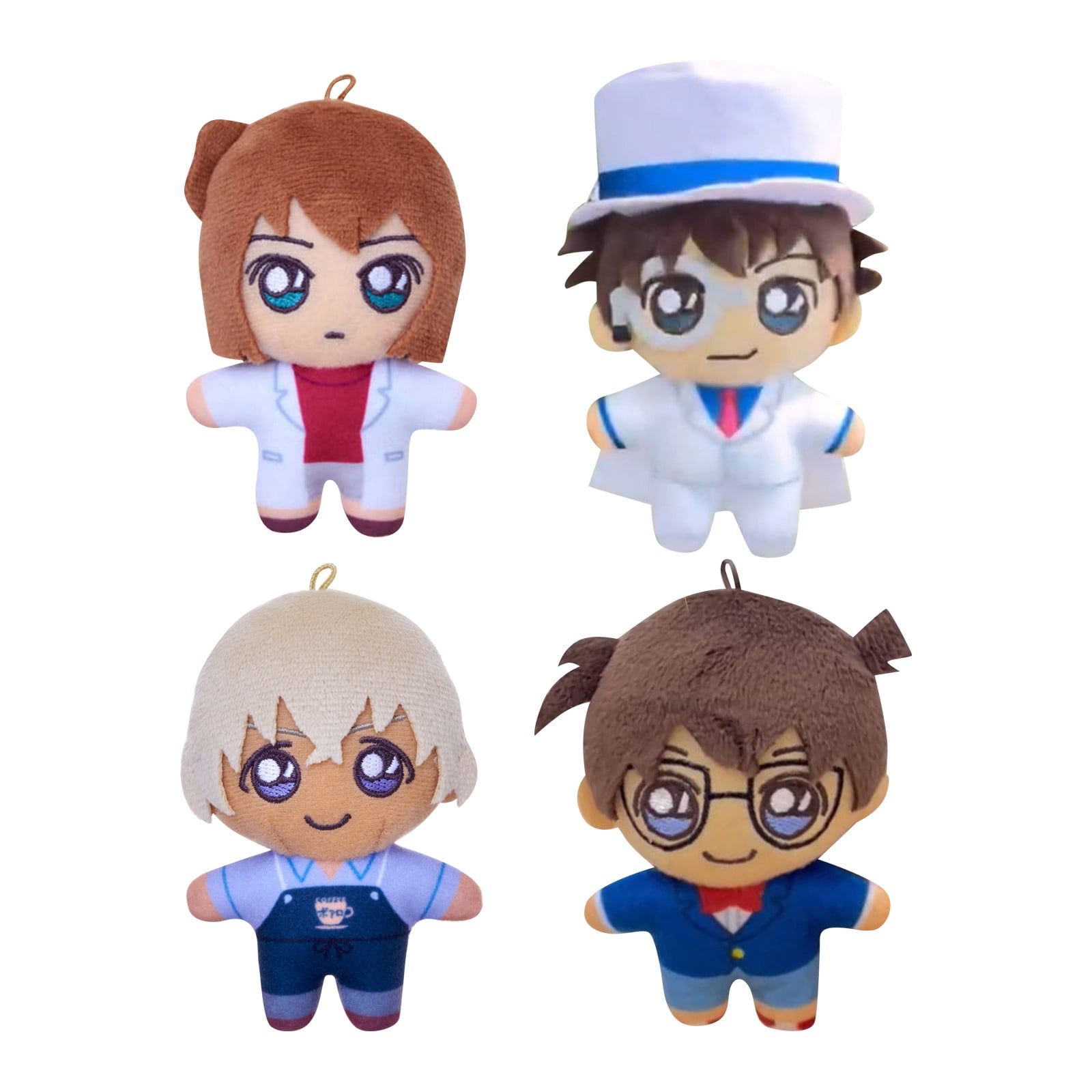FlareFable 4pcs Anime Meitantei Konan Plush Toys Set, 5.9" Meitantei ...