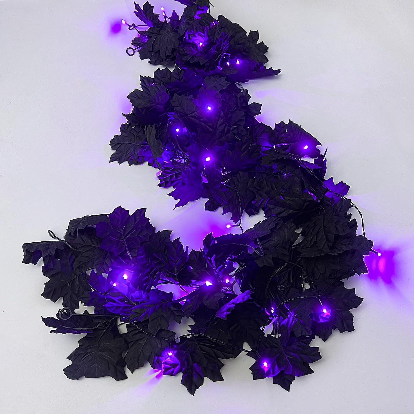 FlareFable 5.6 FT Fall Mantel Garland, Artificial Autumn Maple Leaves ...