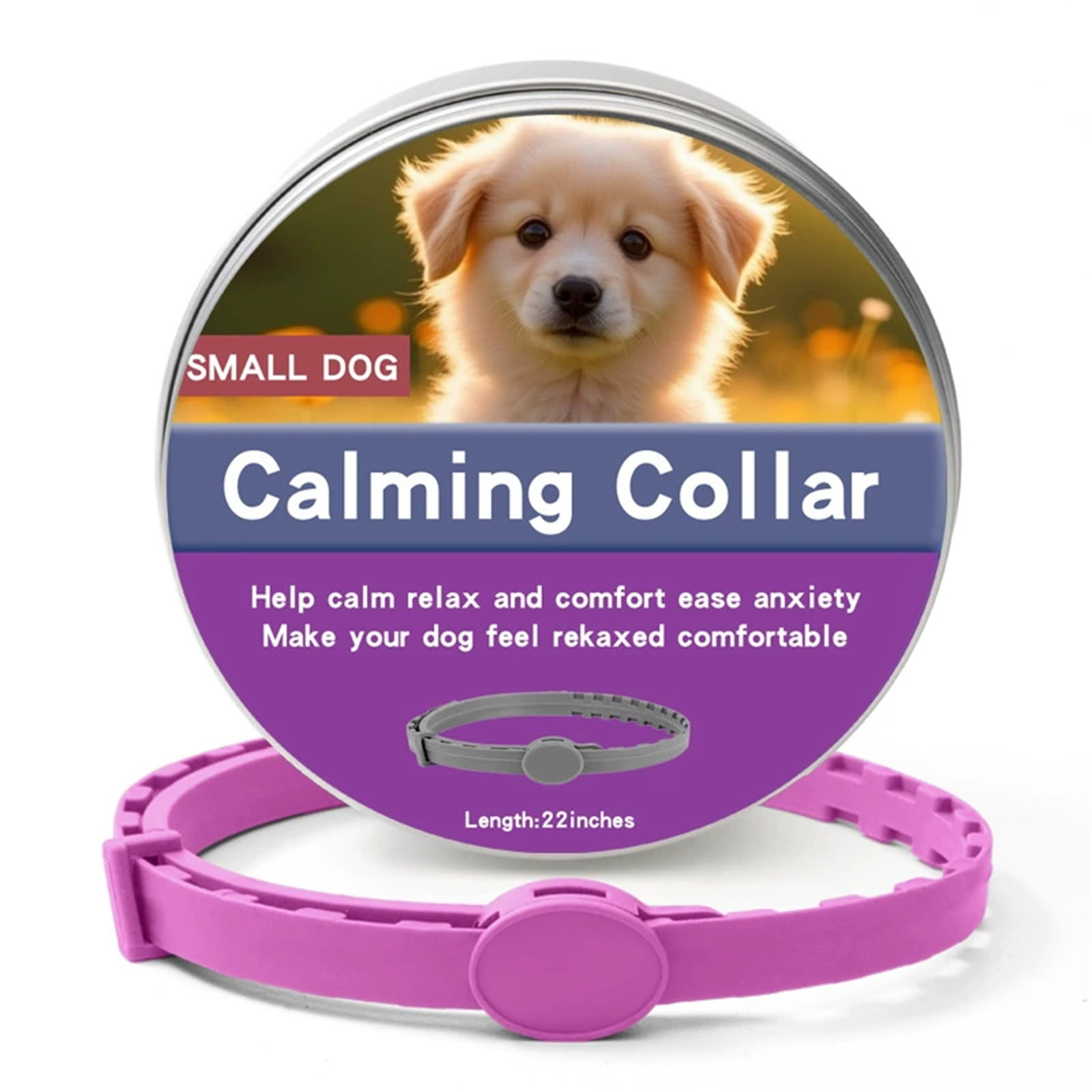 FlareFable Calming Collar for Dogs, 22.04" Purple Dog Calming Collar ...