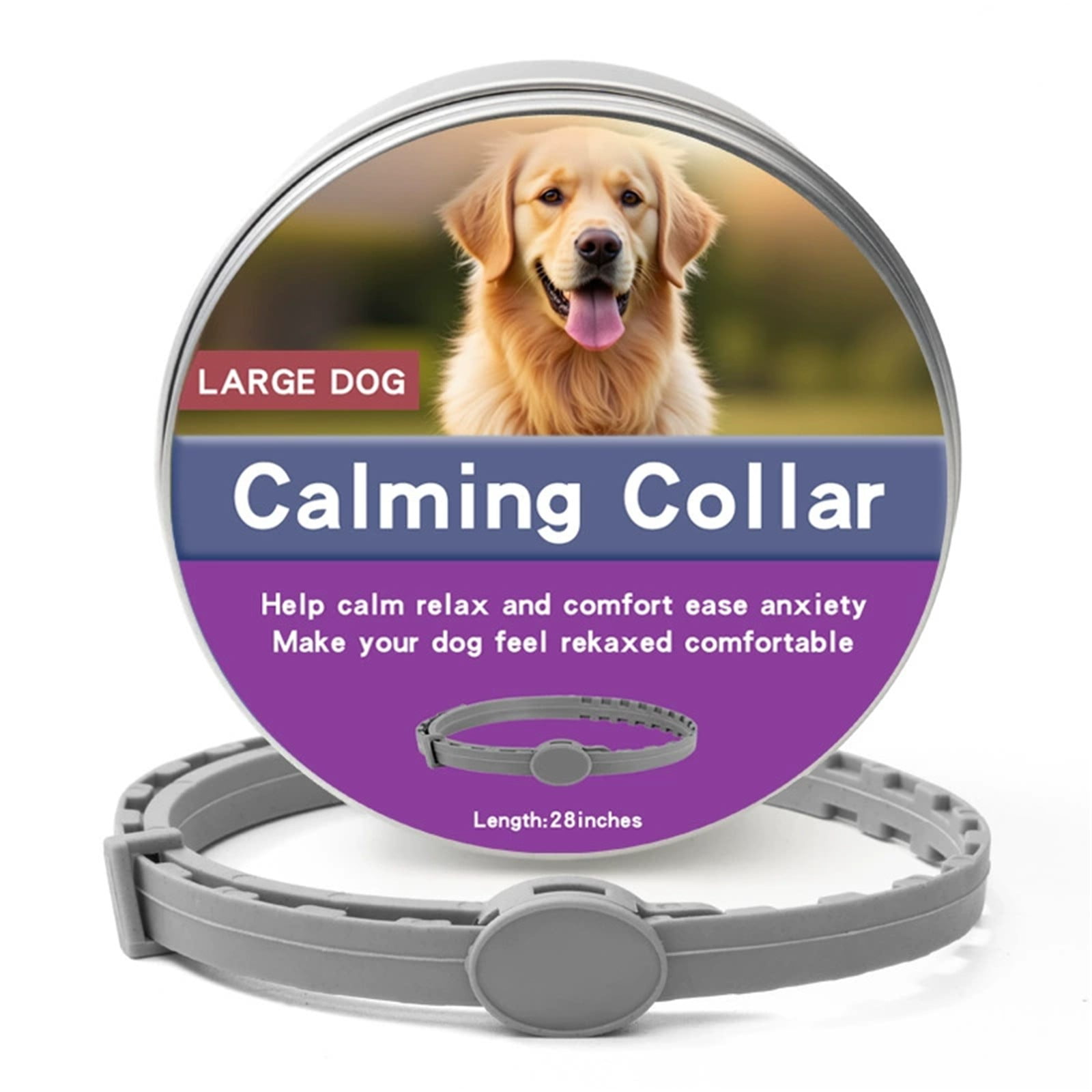 FlareFable Calming Collar for Dogs, 28.34" Gray Dog Calming Collar with ...