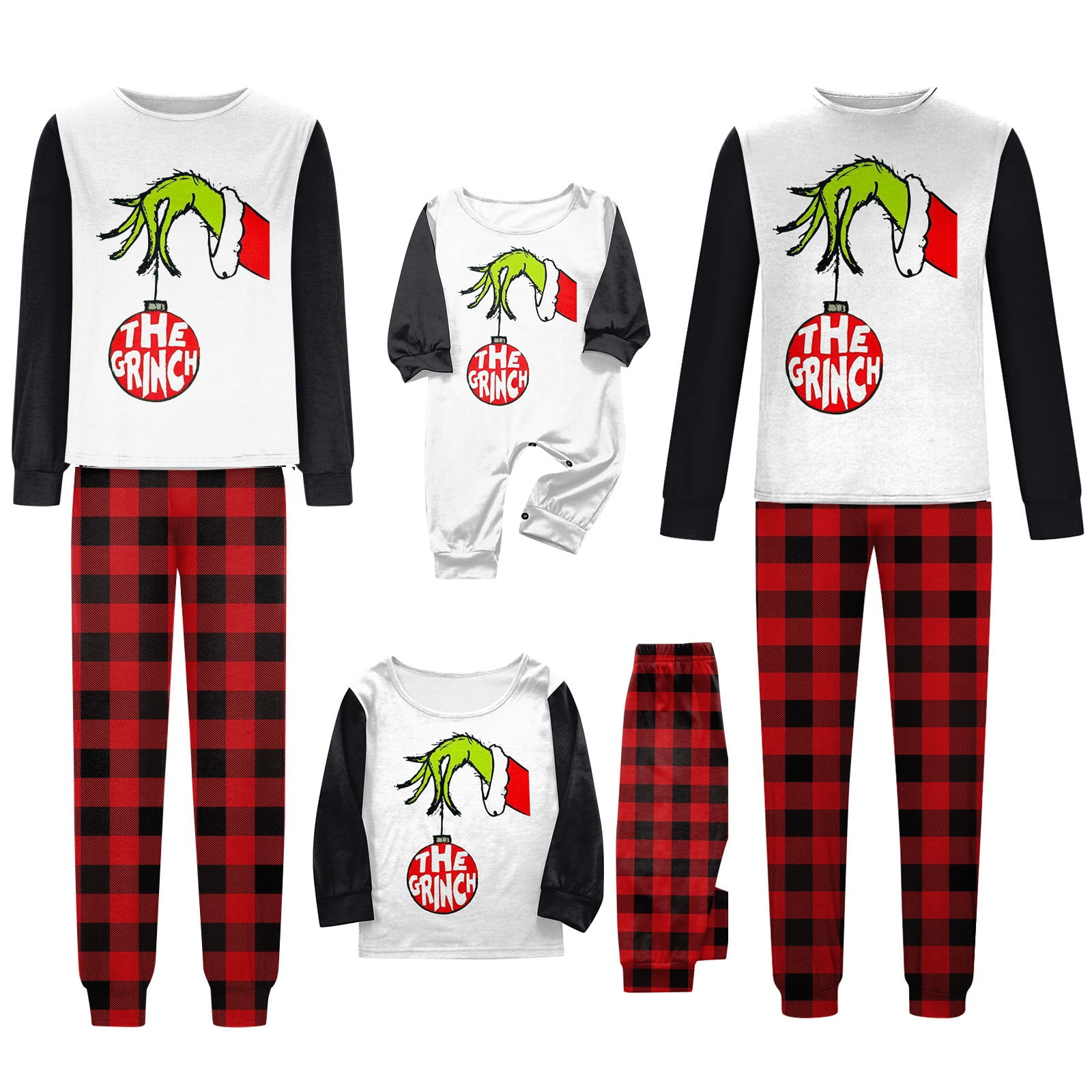 FlareFable Cartoon Grinchy Family Christmas Pajamas Matching Sets, Fun ...