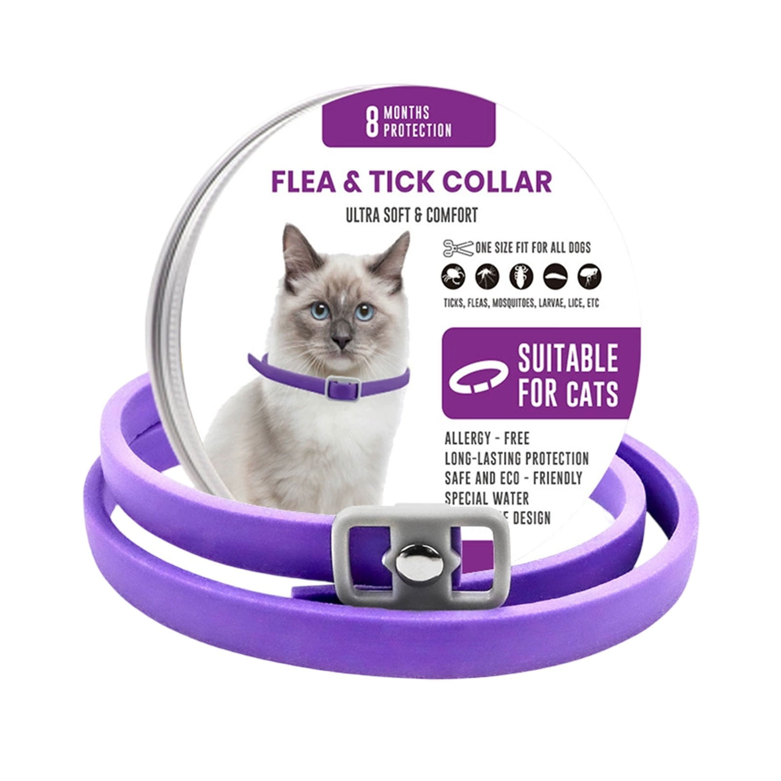 FlareFable Collar Cat Adjustable Calming Collars, Calming Collar for ...