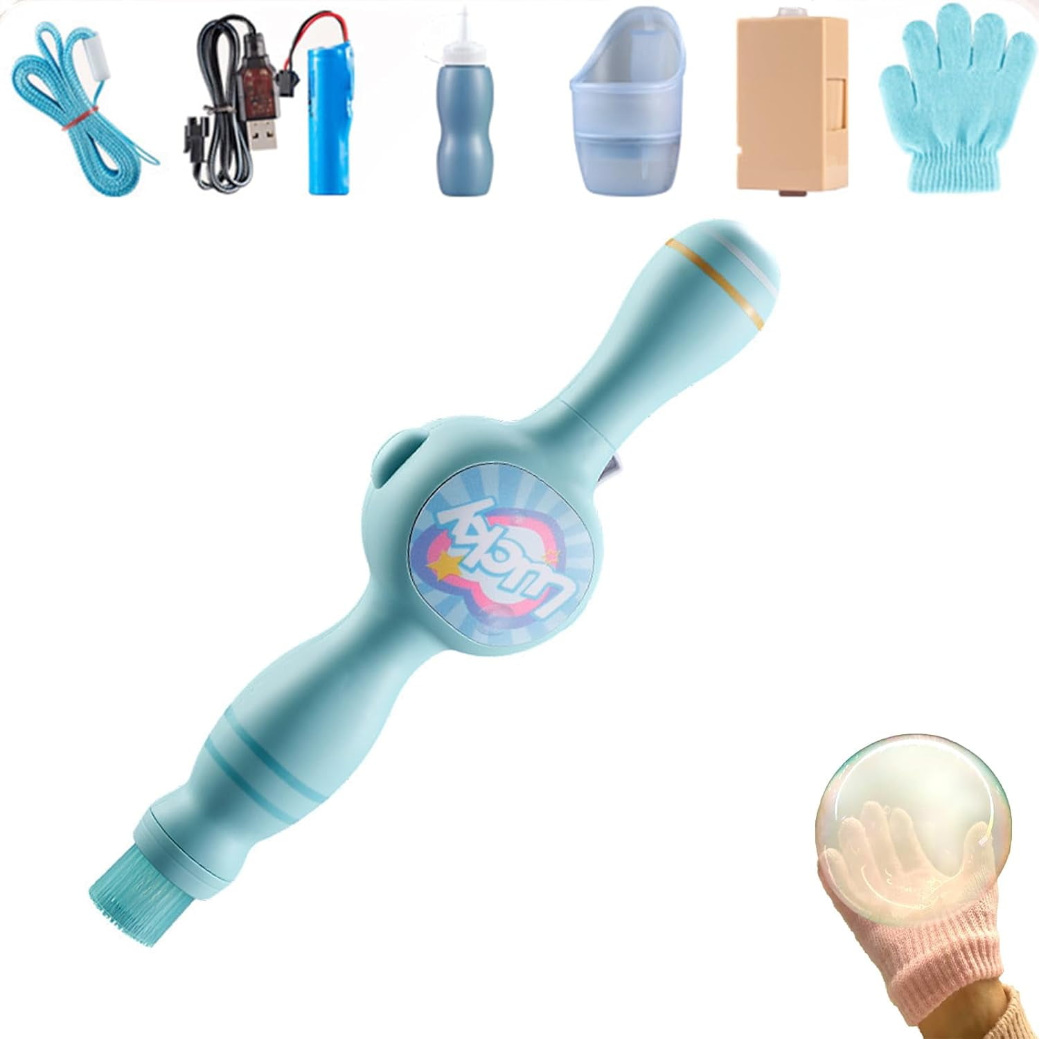 FlareFable Colorful Smoke Bubble Machine, Adjustable Bubble Size ...