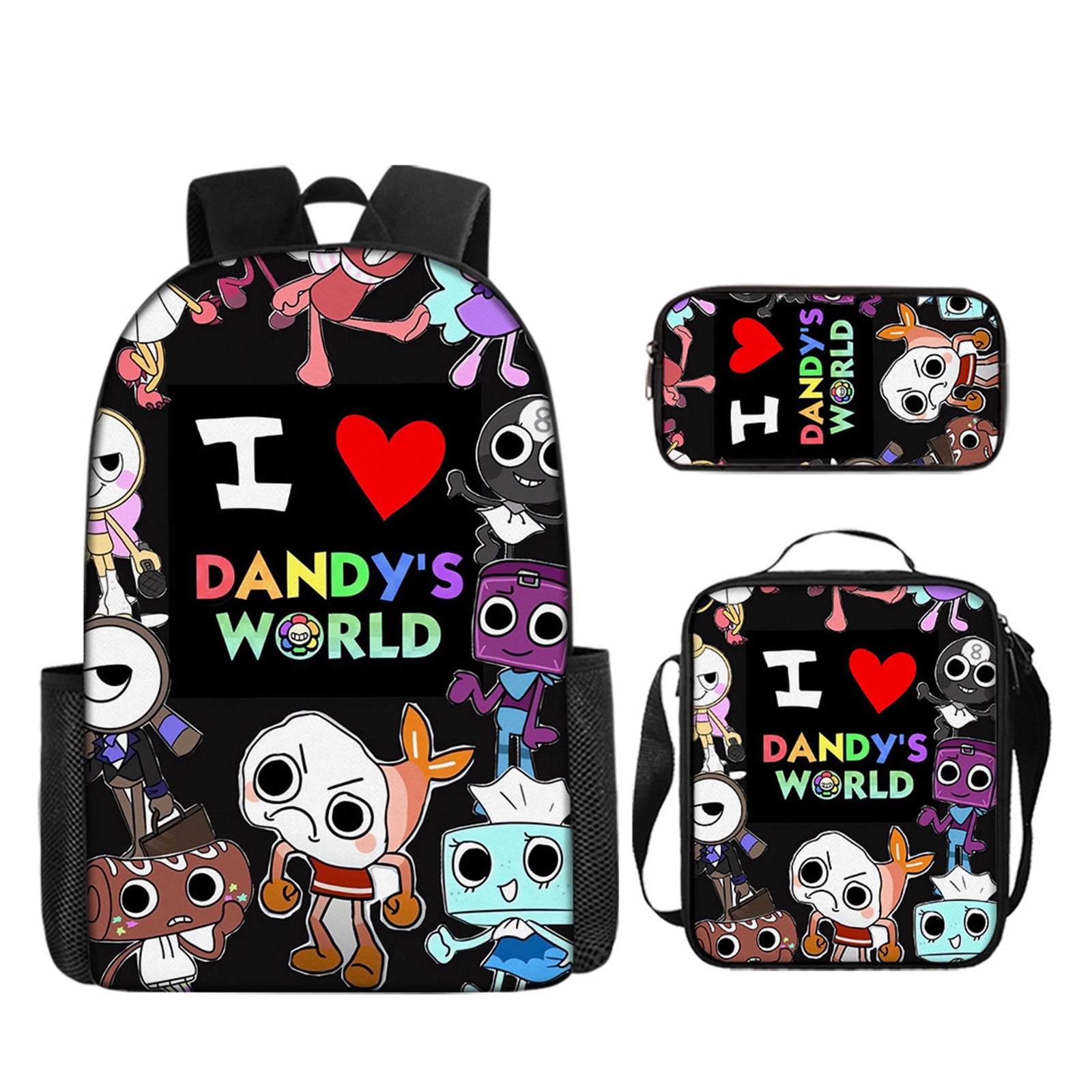 FlareFable Dandy’s World Backpack Set, Versatile 3Pcs School Bag Set ...