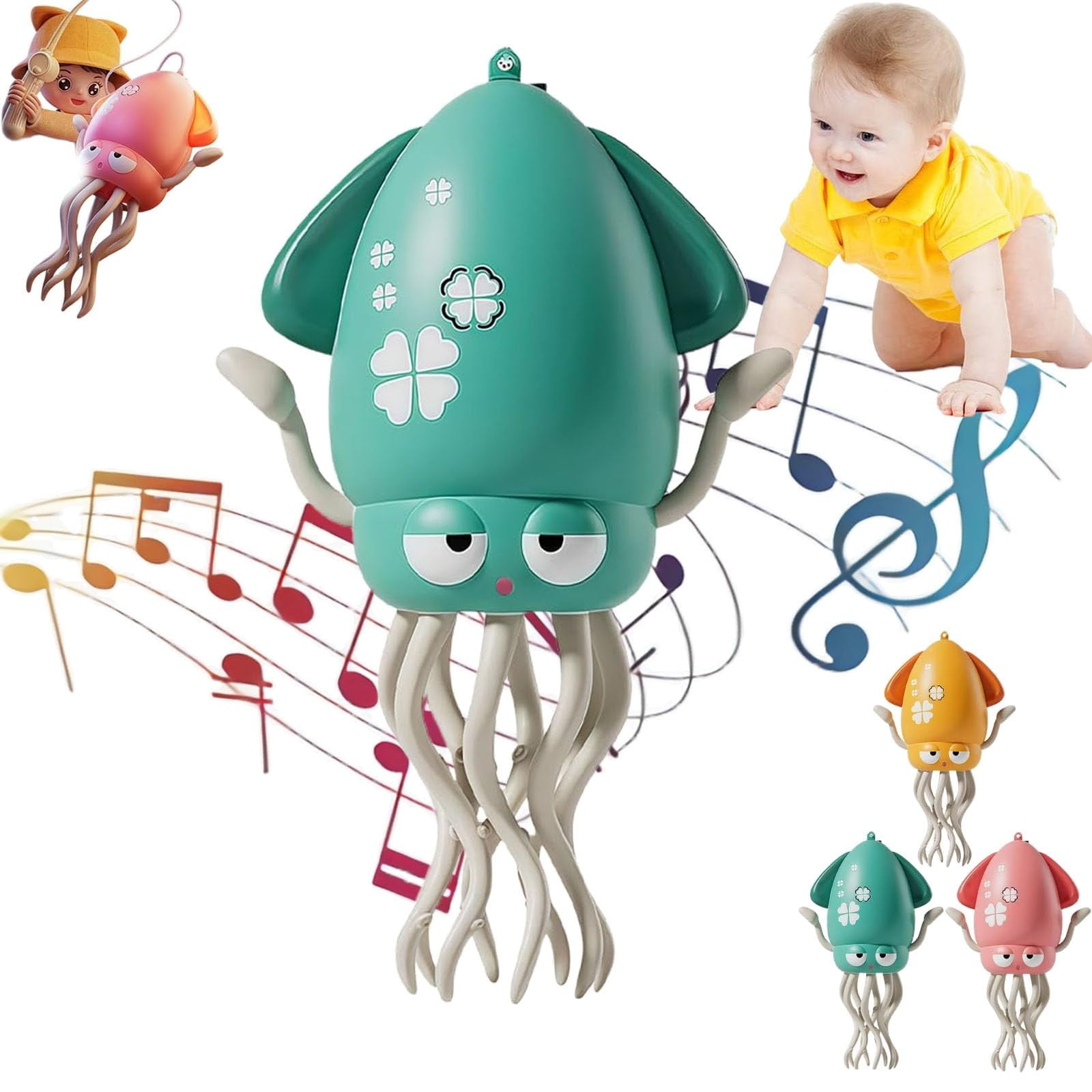 FlareFable Electric Automatic Obstacle Avoidance Octopus Toys, Magical ...