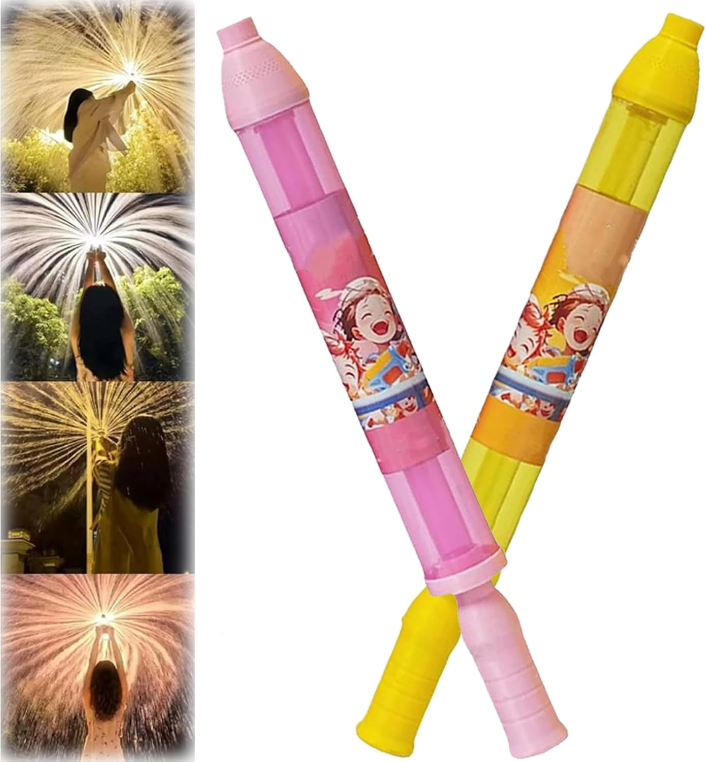FlareFable Firework Water Gun, Fun Pusher Type Fireworks Water Jet Spray Toy, Romantic Firework ...