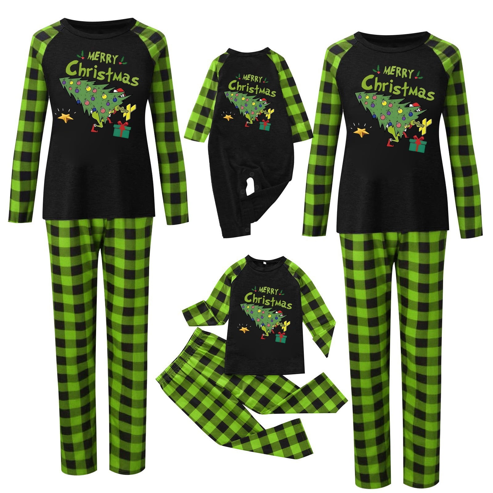 FlareFable Green Elf Theme Matching Pajamas for Family, Christmas ...