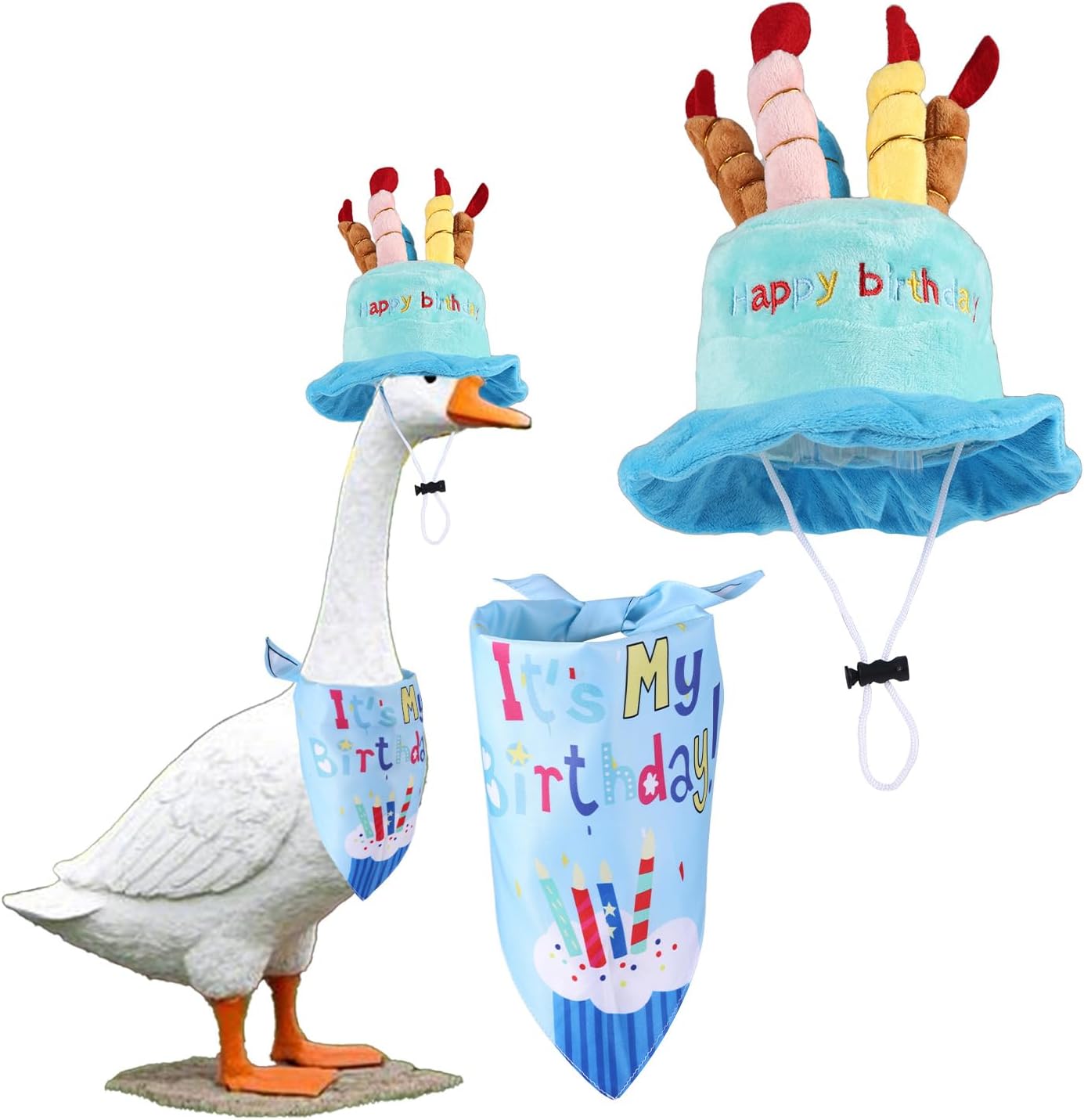 FlareFable Happy Birthday Theme Goose Outfits, 23 x 17" Porch Goose ...
