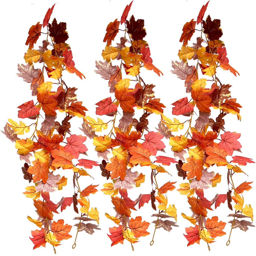 FlareFable Harvest Artificial Maple Leaf Garland, 5.6 FT Fall Leaves ...