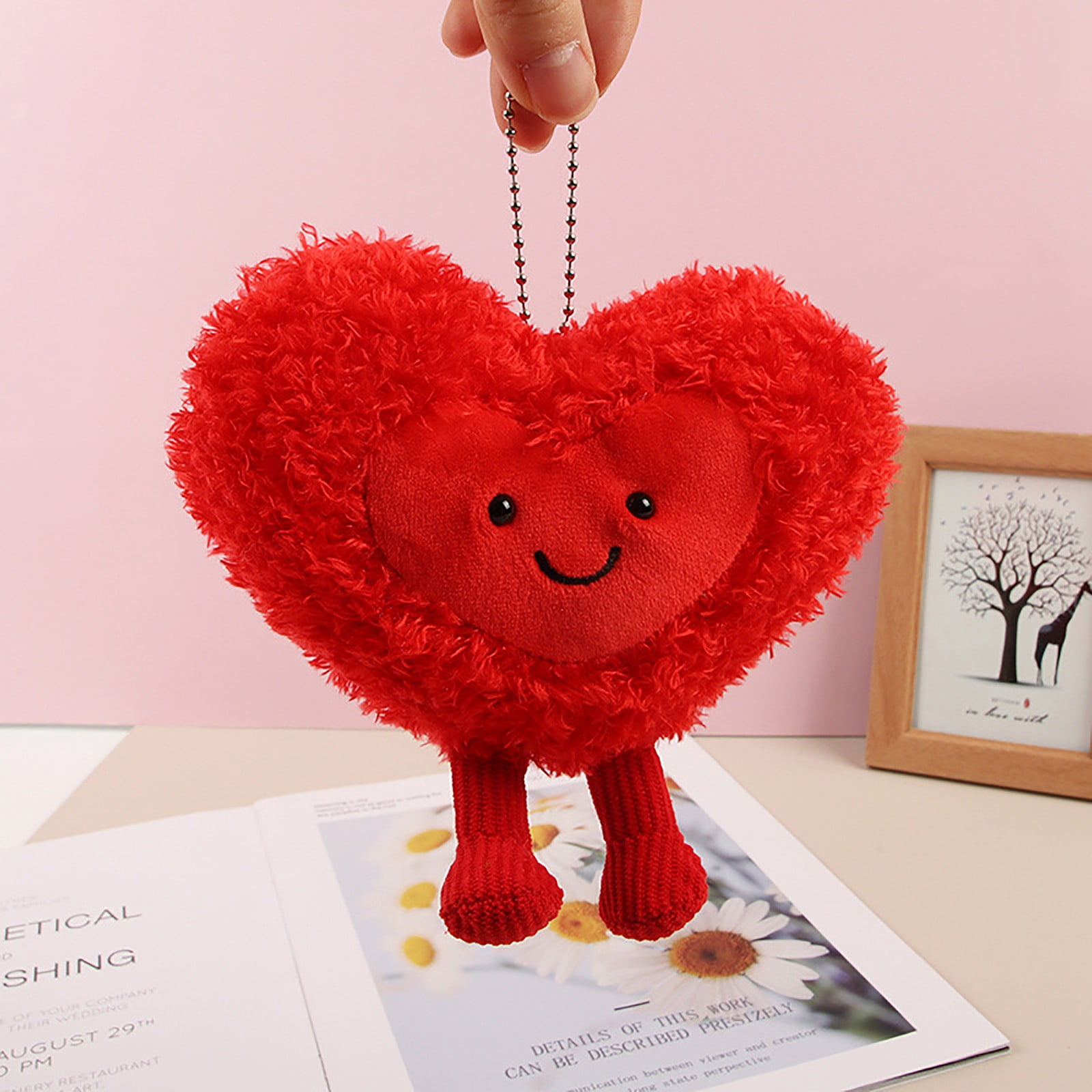 FlareFable Jellycat Amuseables Beatie Hearts Bag Charm Stuffed Toy, 3.9 ...