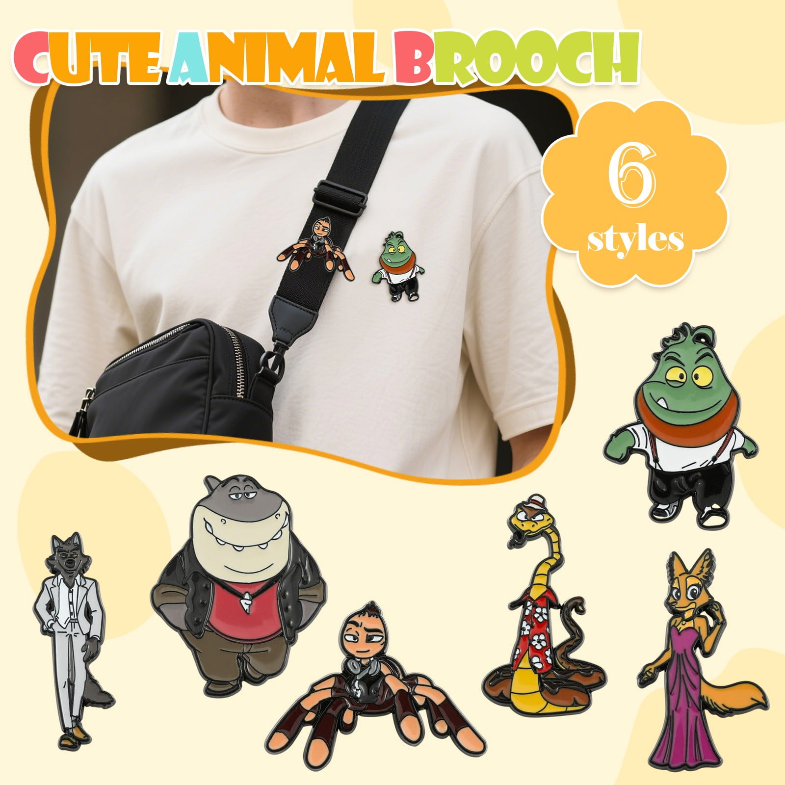 FlareFable Movie The Bad Guys 2 Brooches Bundle Set, The Bad Guys ...