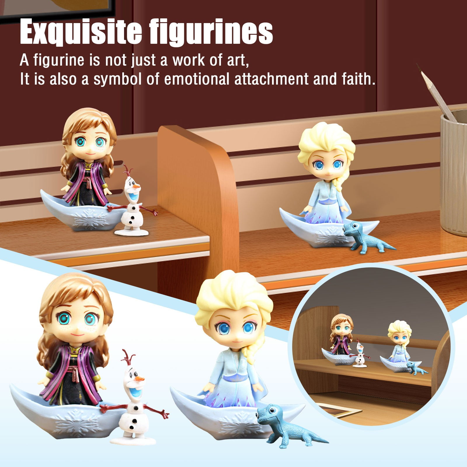 FlareFable Movie Frozen II Characters 4PC 4.3" Figurines, Anna & Elsa Mini Action Figure ...