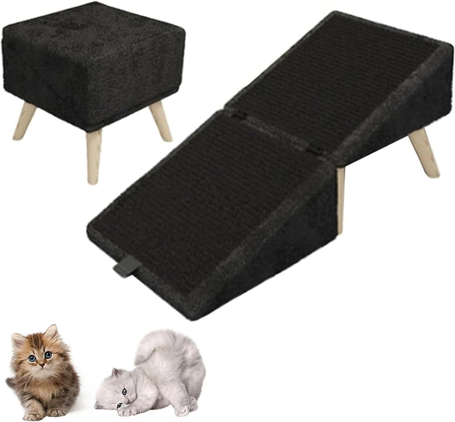 FlareFable Ottoman Dog Ramp, 2-in-1 Lightweight Split Folding Dog ...