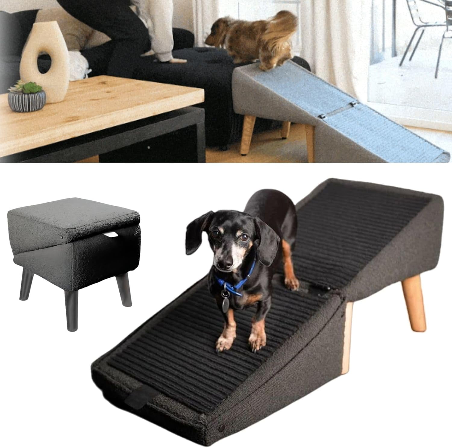 FlareFable Pet Steps Seat Mate Ramp for Cats & Dogs, Pet Friendly ...