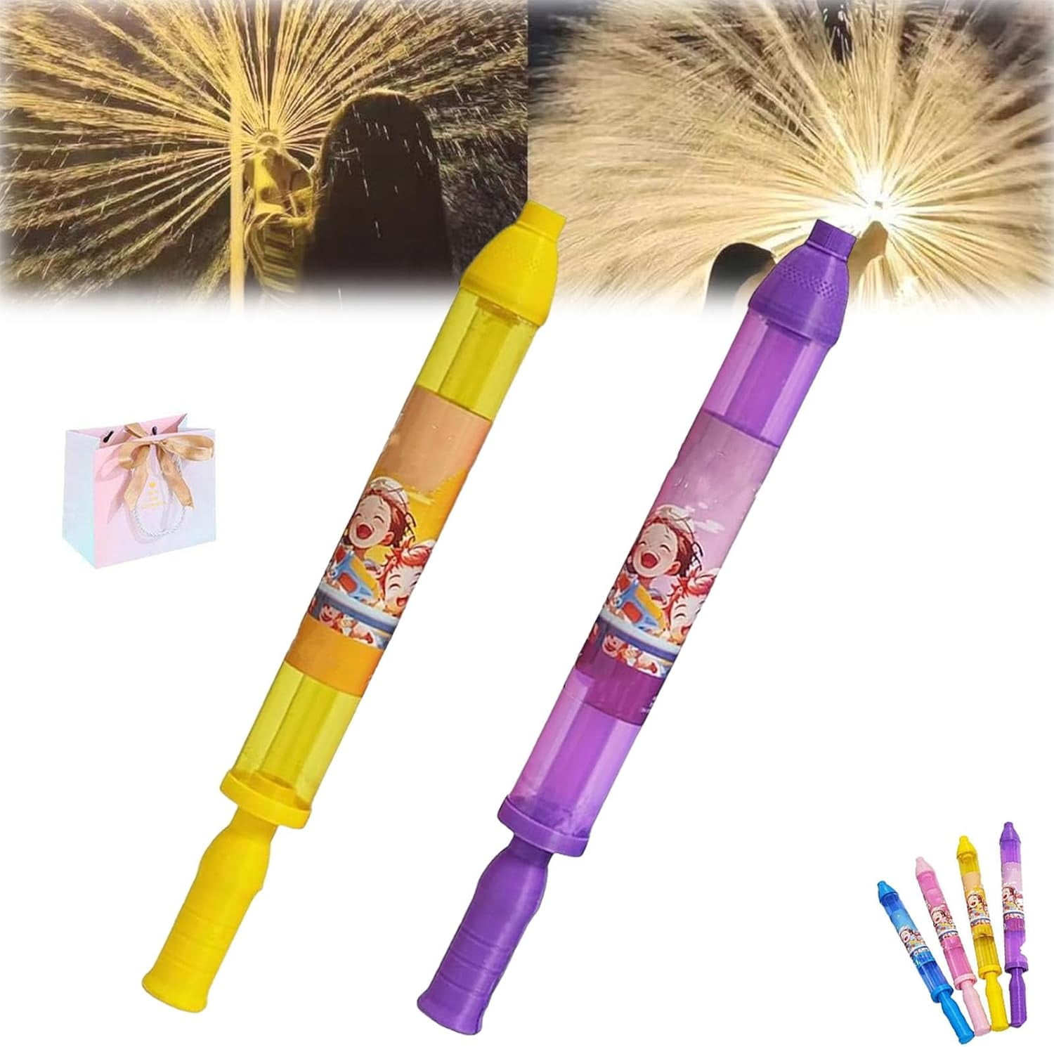 FlareFable Pusher Type Fun Fireworks Water Jet Spray Toy, Romantic ...