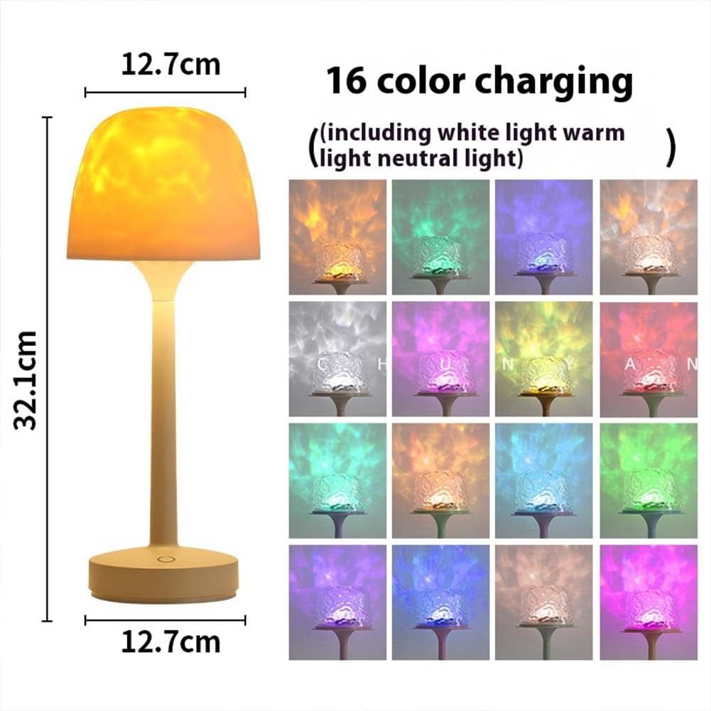 FlareFable RGB Ocean Wave Projector Table Lamp, Ocean Wave Cordless ...