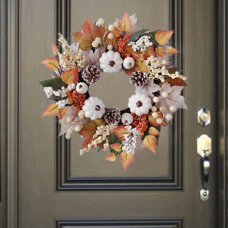 FlareFable Realistic White Maple Leaf Garland, Artificial Fall Leaves ...