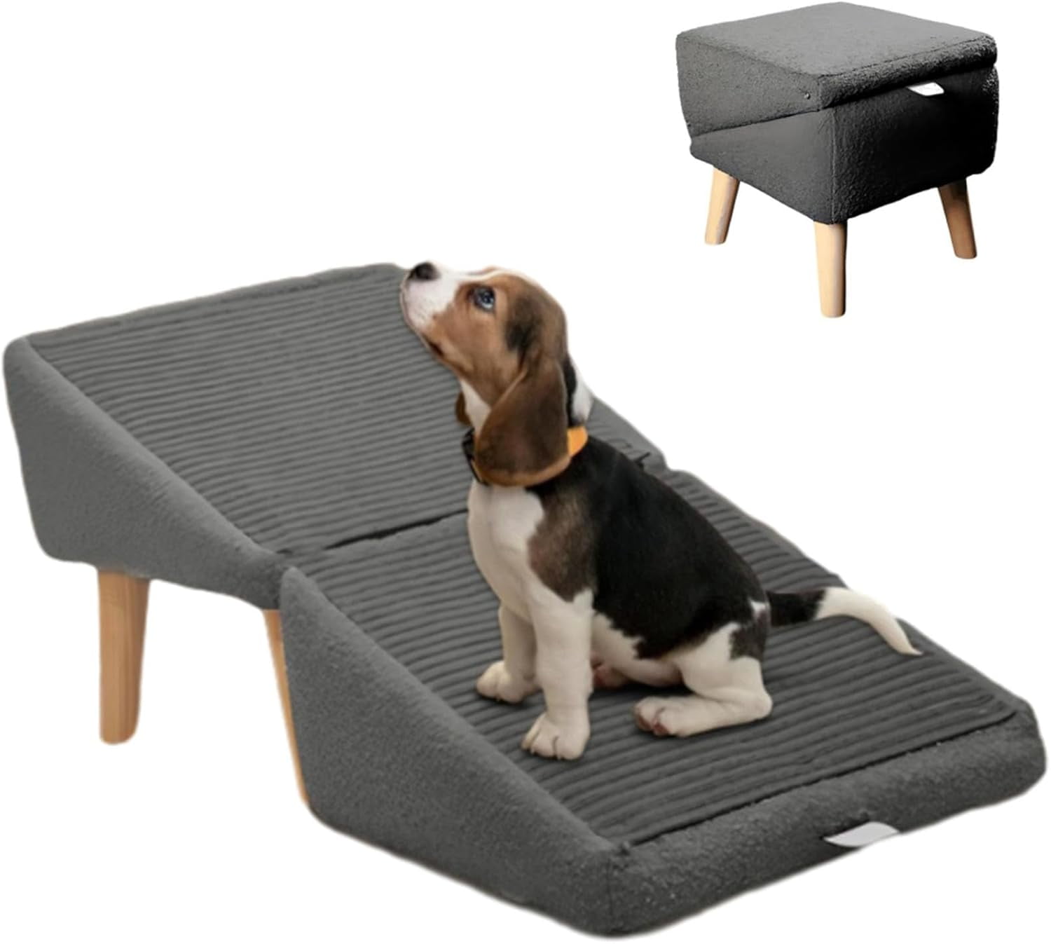 FlareFable Split Ottoman Dog Ramp, 2-in-1 Lightweight Folding Dog ...