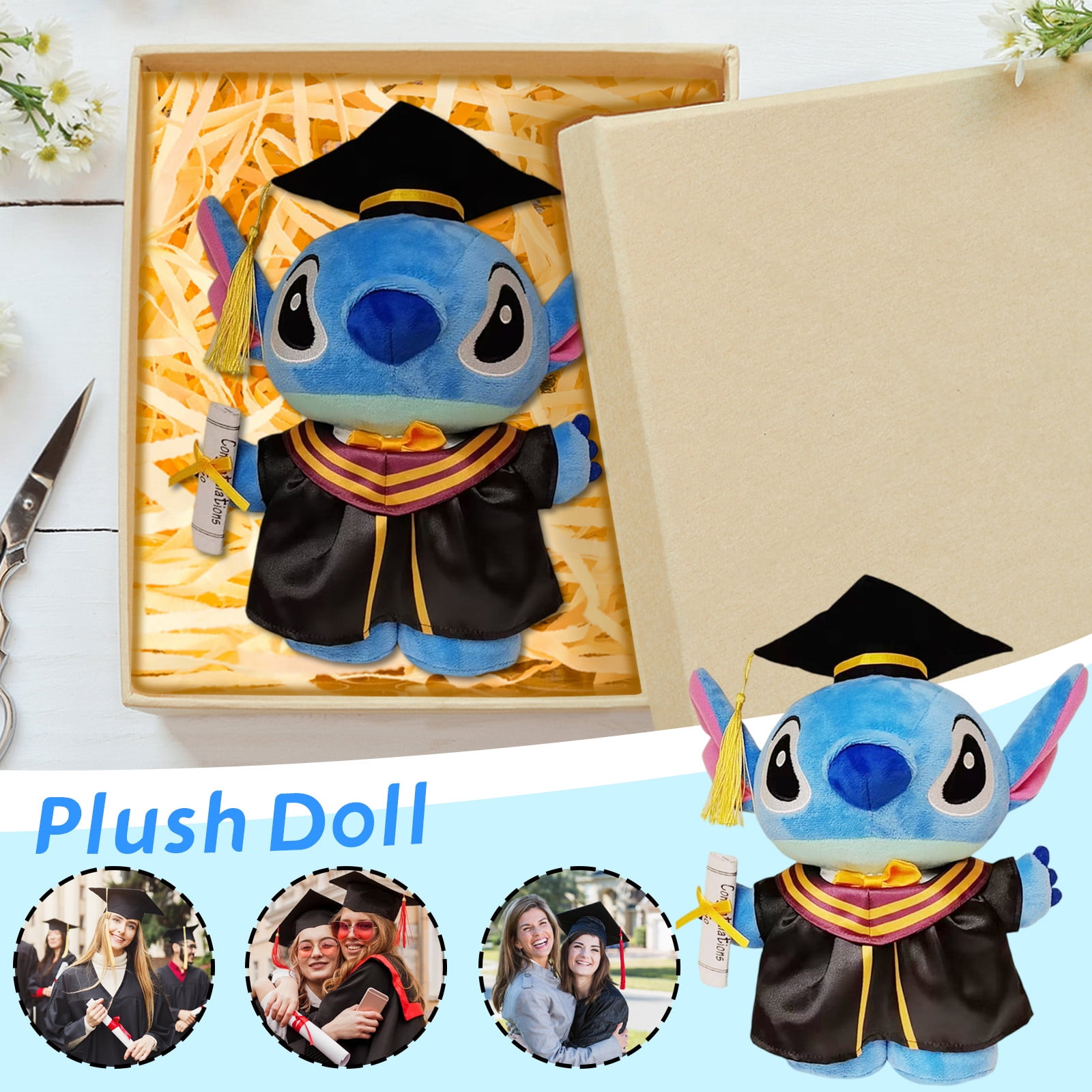 FlareFable Stitch Graduation 2025 Plush Toys, 11.81" Kawaii Stitch ...