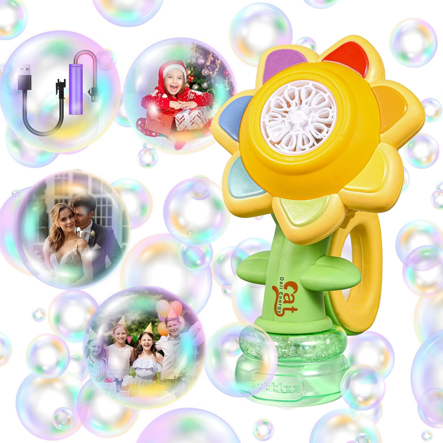 FlareFable Sunflower Bubble Machine, 2025 Novelty Automatic Flower ...