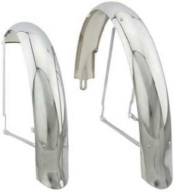 Flared Adjustable Balloon Fender Set Chrome. for Bicycles, Bikes ...