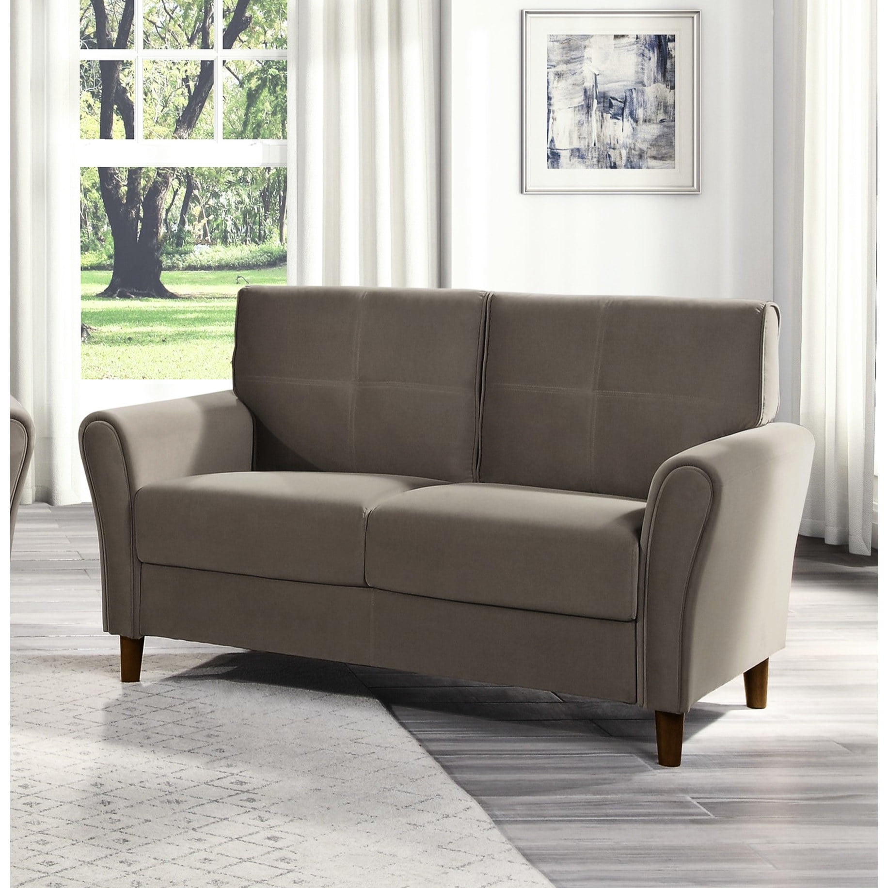 Flared Arms and Clean Lines Design - Living Room Décor with Soft Touch ...